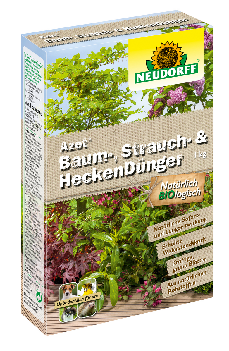 NEUDORFF Azet Baum-, Strauch-& Heckendünger, 1 kg - Gräser - Blumen Risse