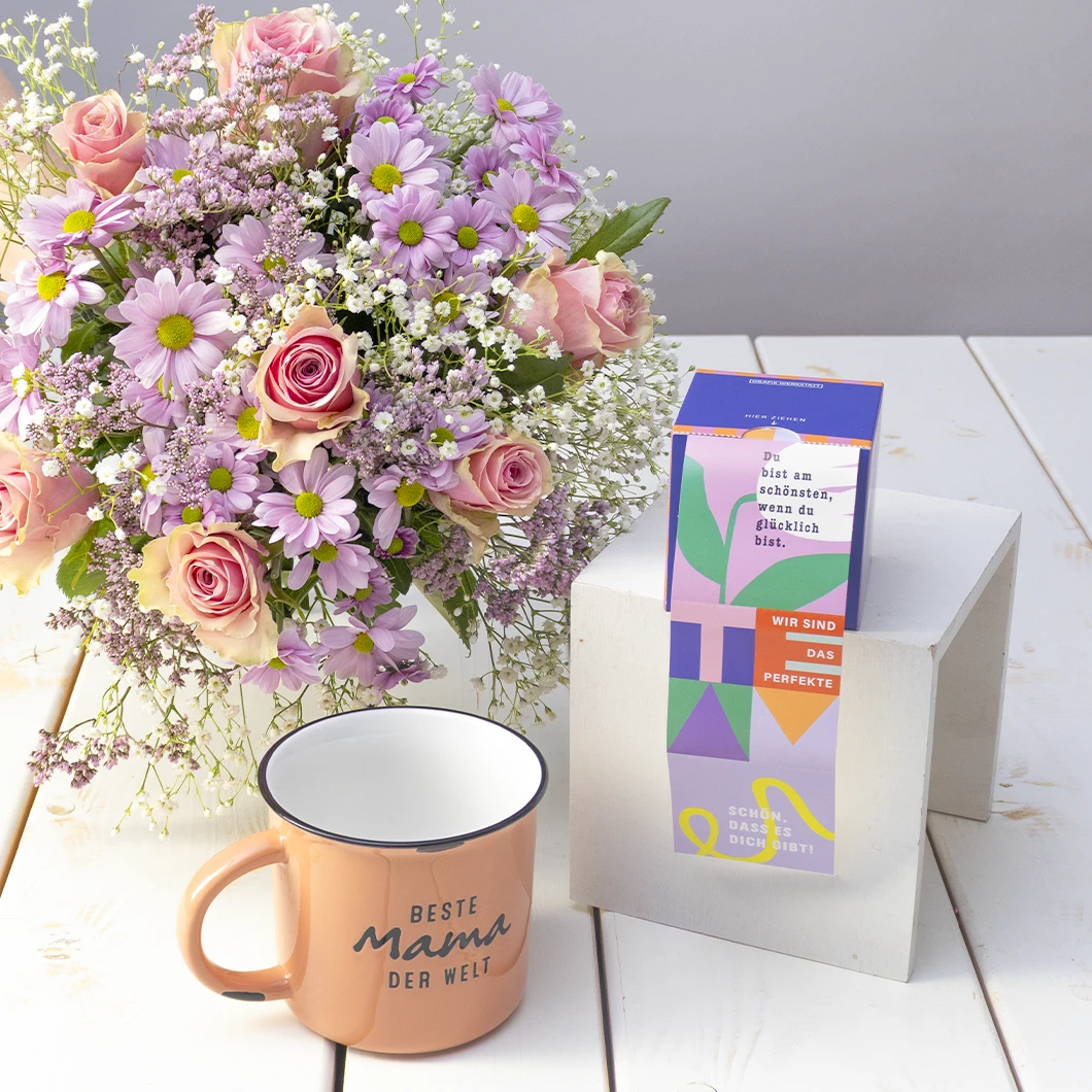 Geschenkset 'Für Mama', mit Becher 'Mama' & Spruchbox 'Geschenk ...