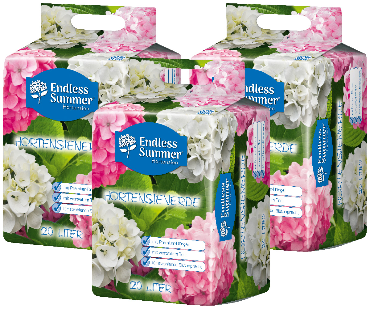 ENDLESS SUMMER Hortensienerde, rosa-weiß, 3x20 L - Blütengehölze ...